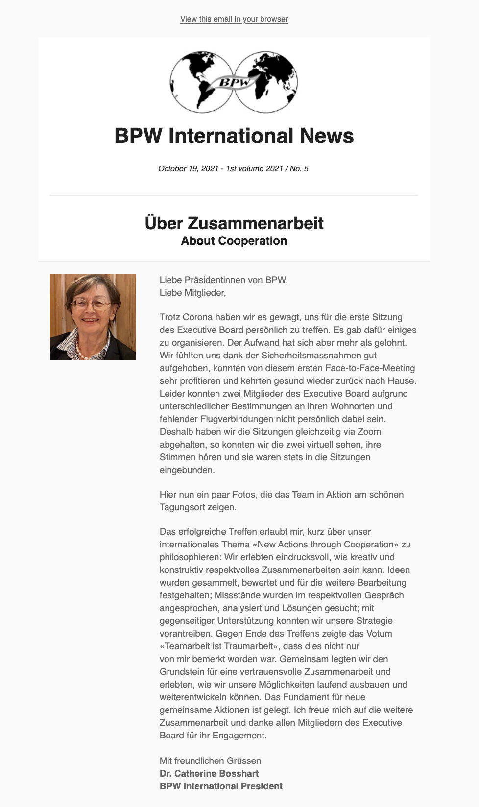 New Newsletter Language German & Englisch - BPW International