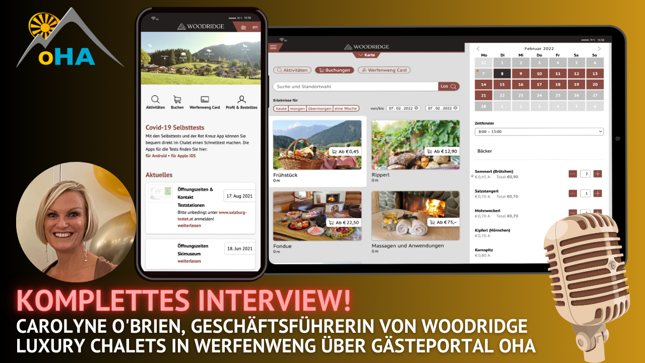 Carolyne O'Brien, Geschäftsführerin der Woodridge Luxury Chalets in Werfenweng im Interview zum ...