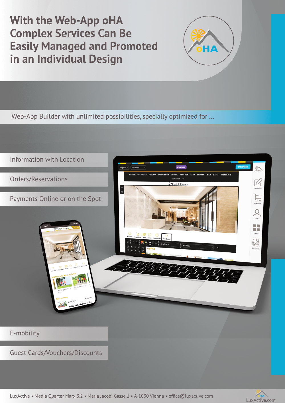 The new oHA brochure with all the great features that the Web-App oHA offers is here - LuxActive