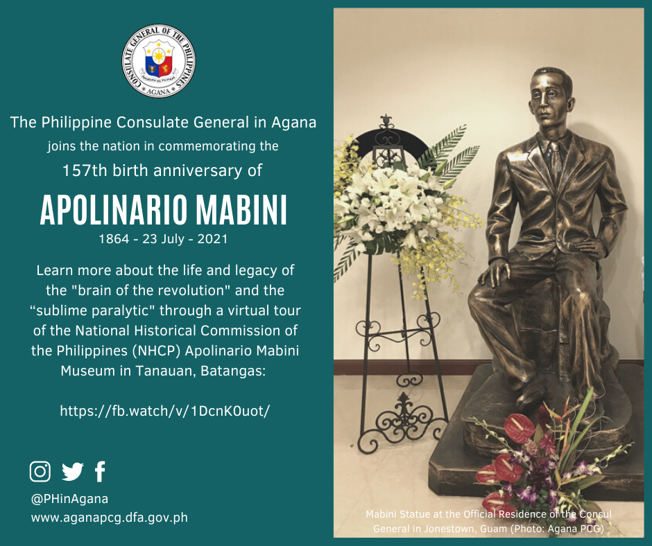 157th Birth Anniversary of Apolinario Mabini - phinagana
