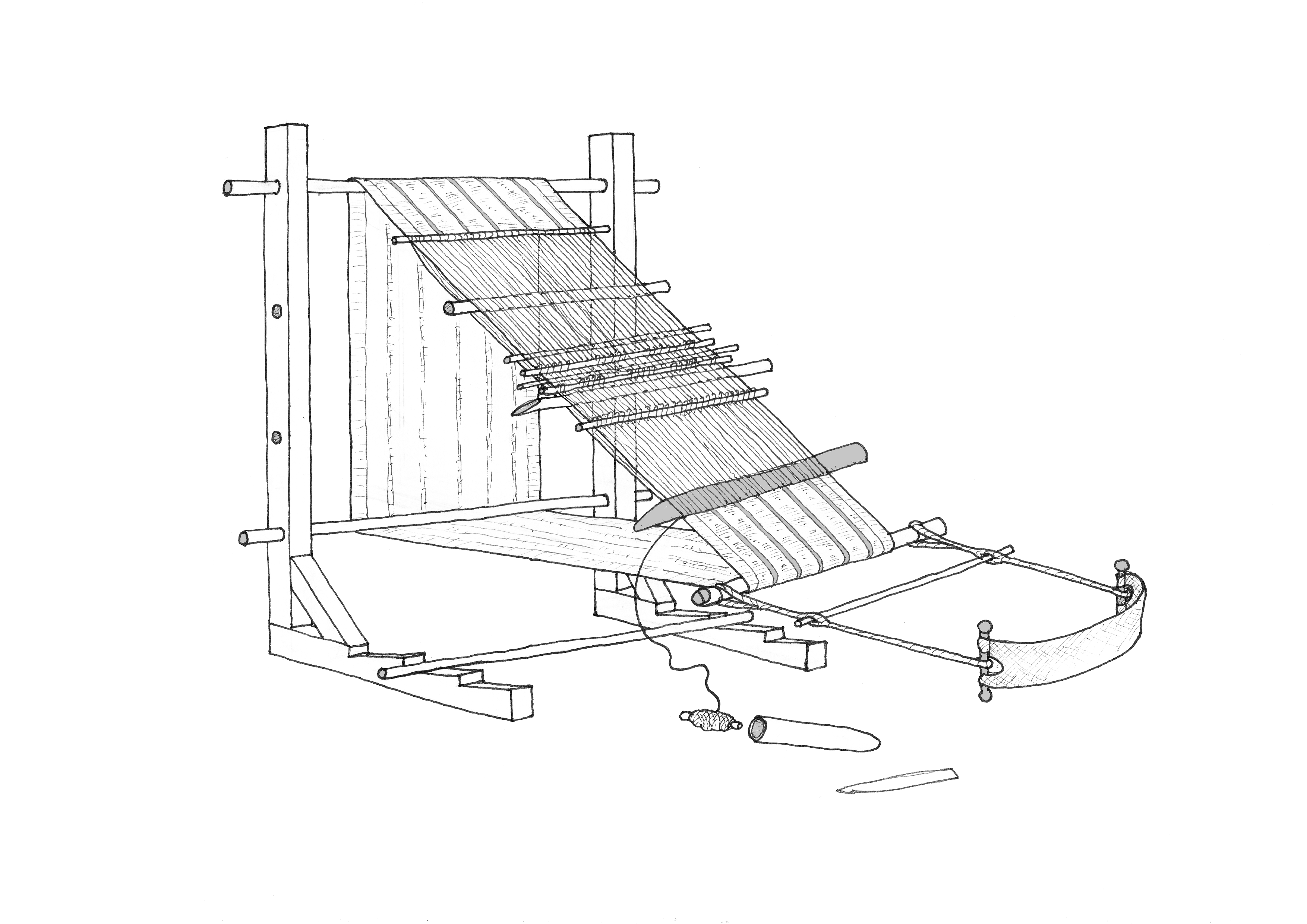 Backstrap weaving Stilt Looms - Personal Pouch Project