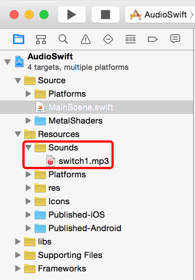 SpriteBuilder 音を出してみる（Objective-C Swift C++） - iscene ページ！