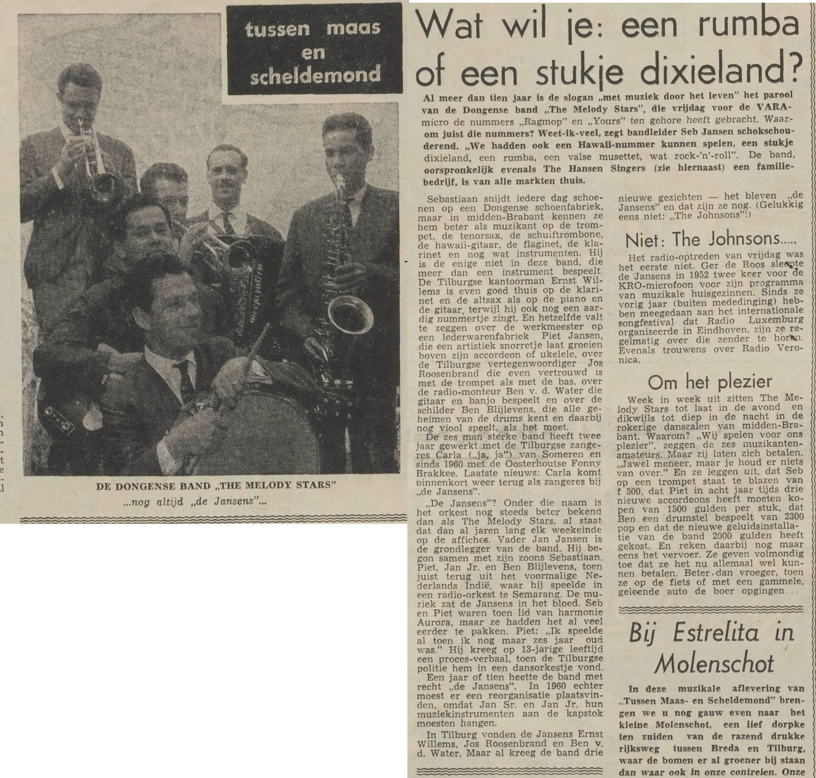 The Melody Stars (Oosterhout/Dongen/Tilburg 1950s/1960s) - West ...