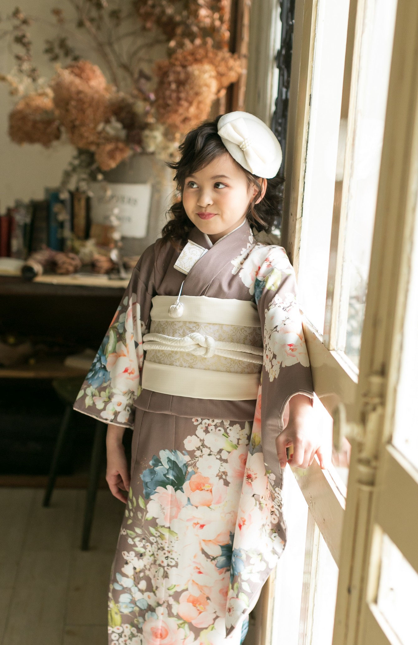 7歳 お衣装セットNo.7-66 クラシカルローズ チョコラカラー - 日光うたかた お客様と一緒に作る記念日