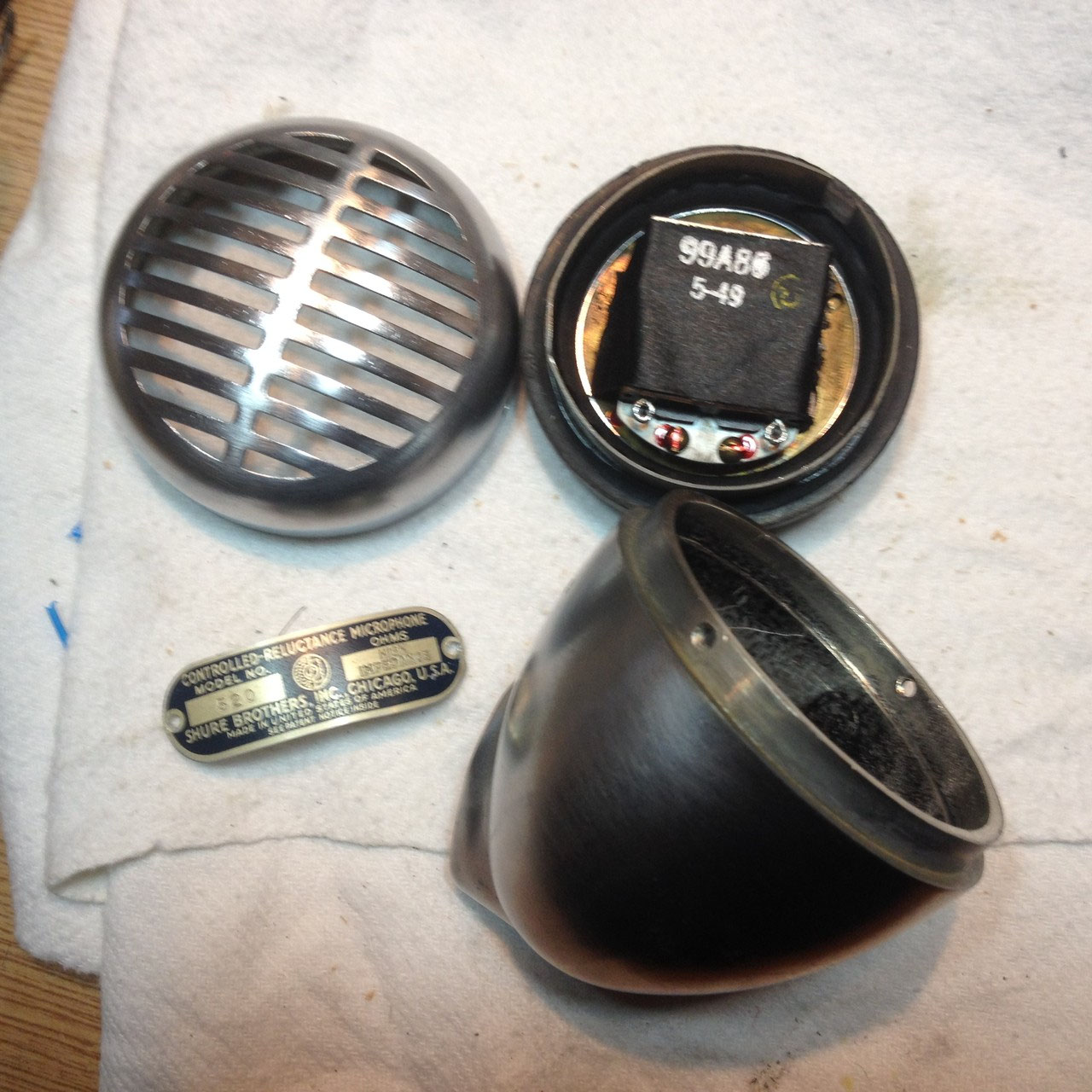 Die erste Serie Shure 520 - ( 707A ) Bjh. Mai 1949 - JJ Harp Mic