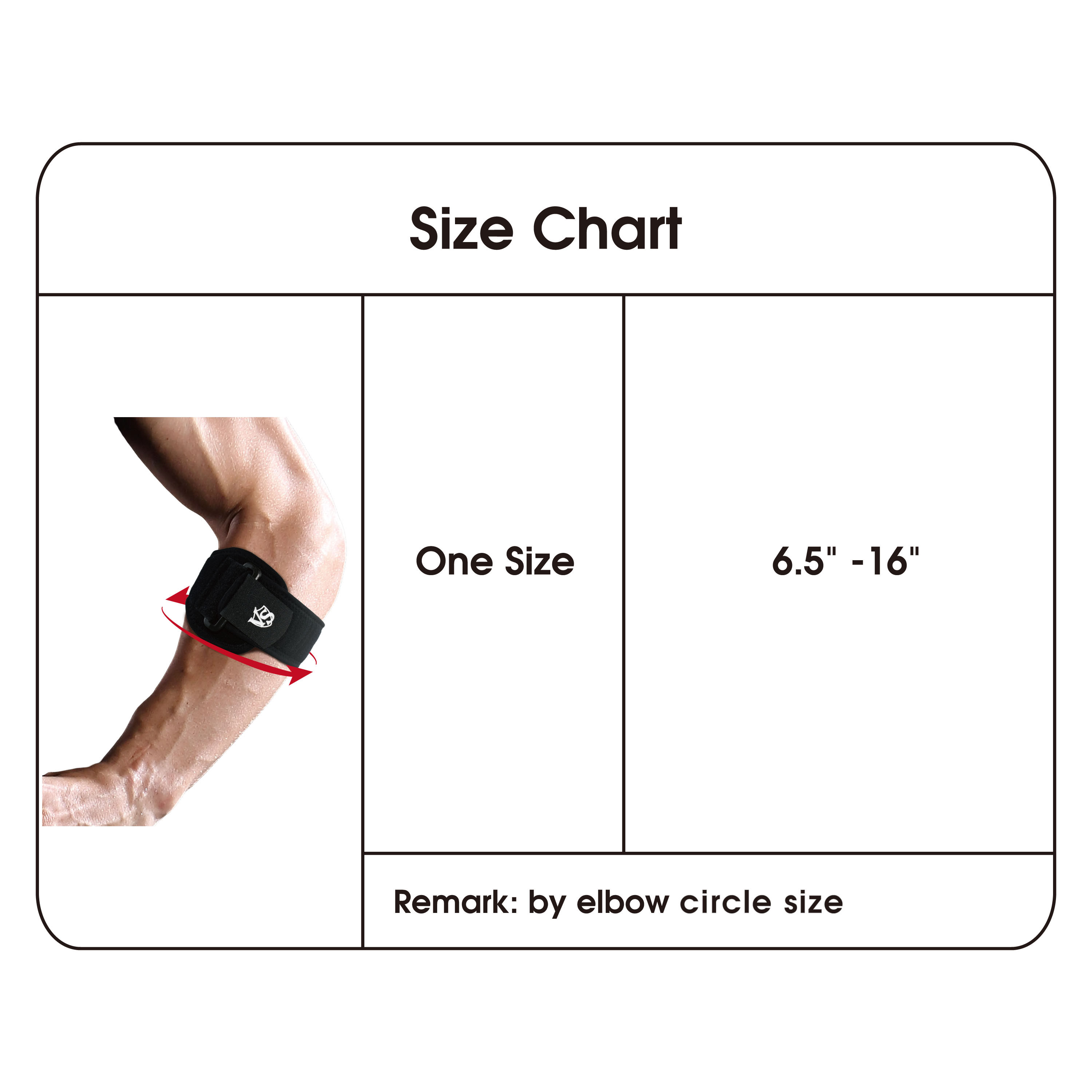 Compression Pad Elbow Brace with Adjustable Strap-One Size - VITAL SALVEO