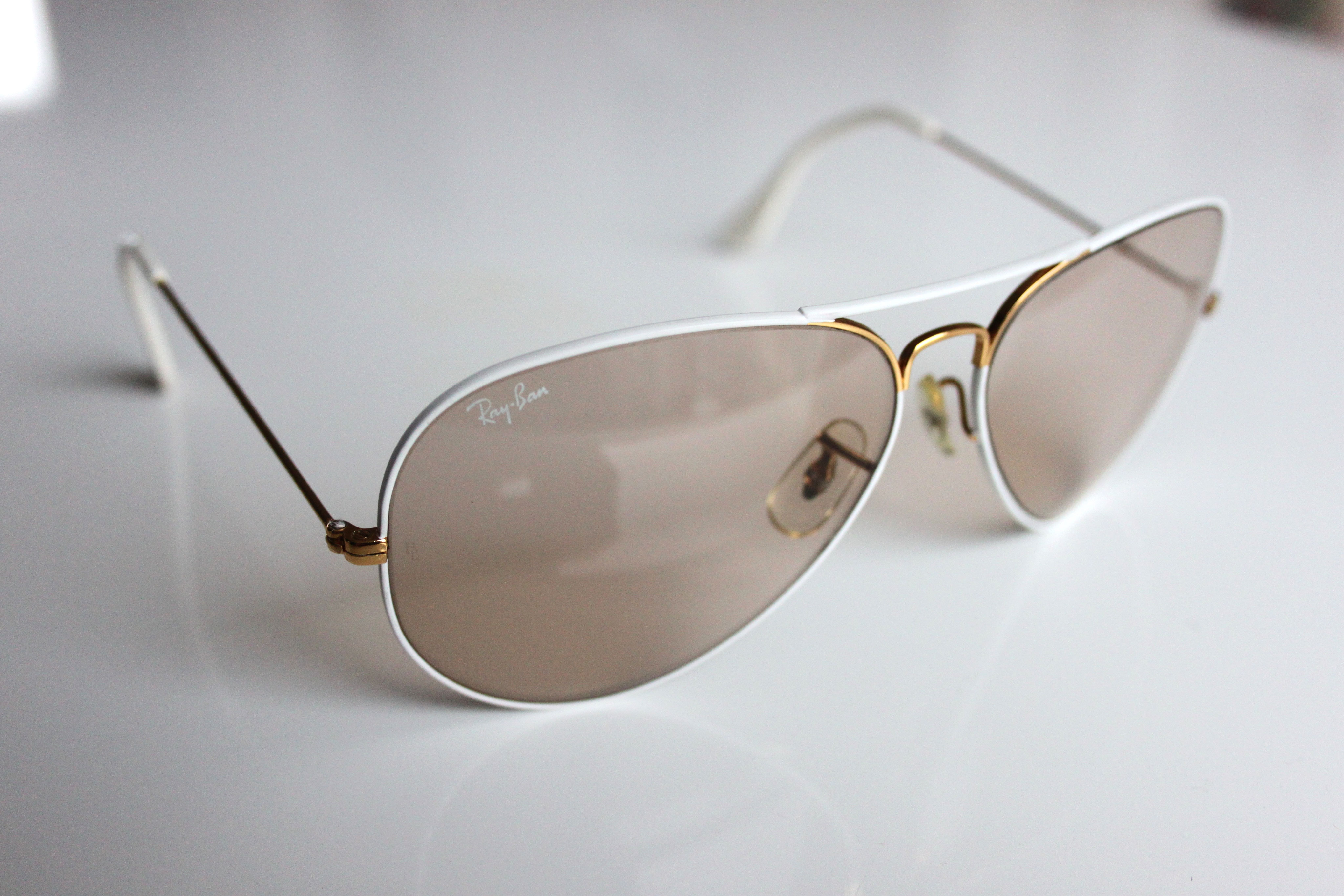 Large Metal II Flying Colors White - Vintage Ray Ban Sunglasses by ...