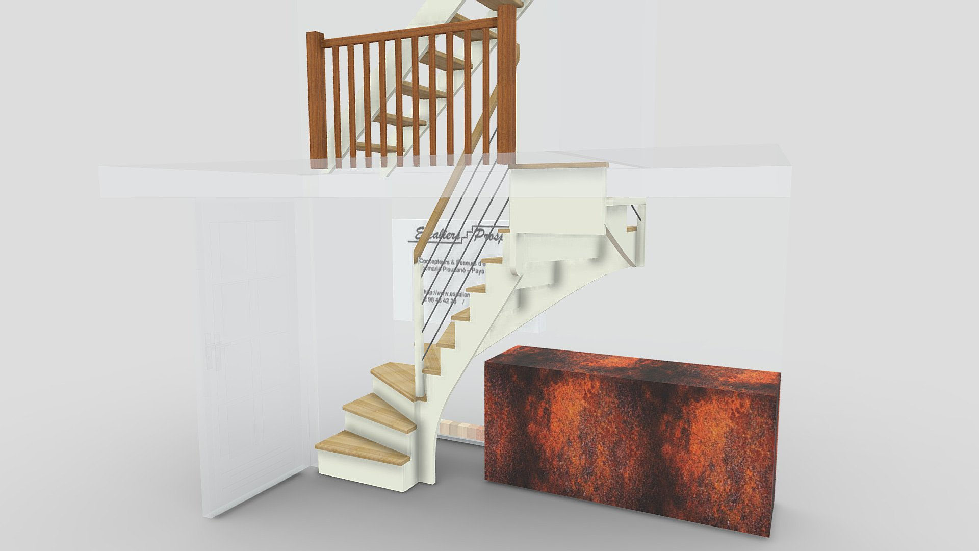 ©Escalier à l'anglaise en U (E24-001) - Escaliers-prosper, spécialiste ...