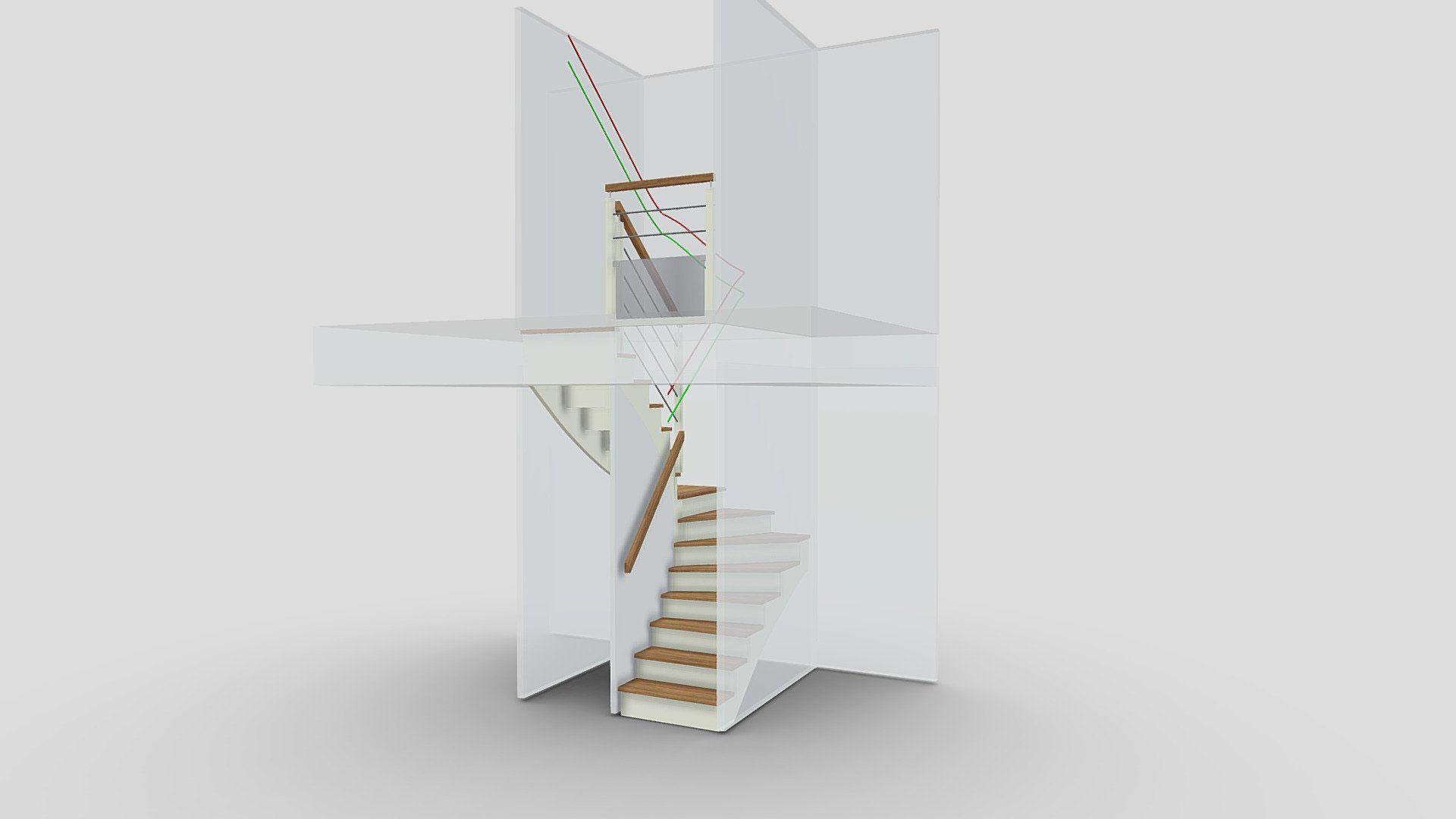 Escalier à l'anglaise en U (E23-207) - Escaliers-prosper, spécialiste ...