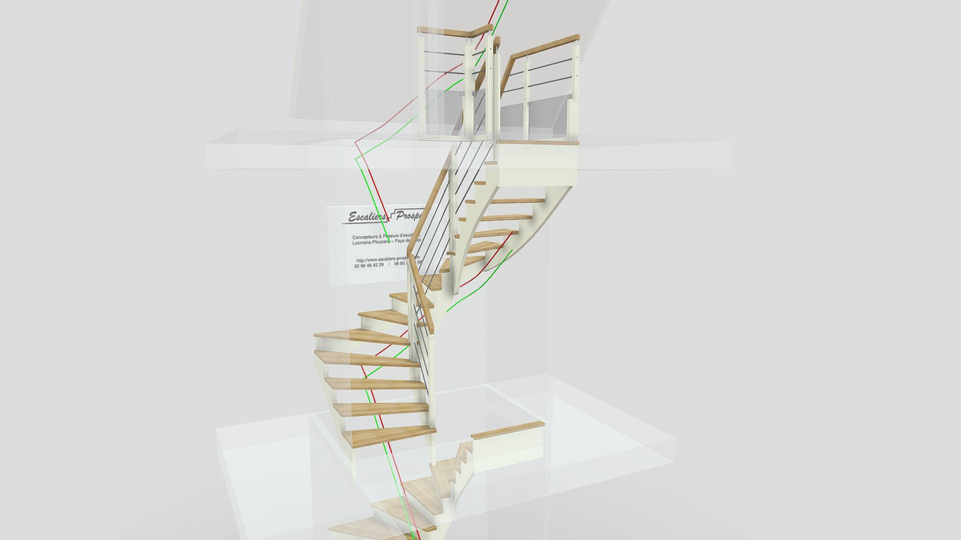 ©Escalier à l'anglaise en U (E24-020) - Escaliers-prosper, spécialiste ...
