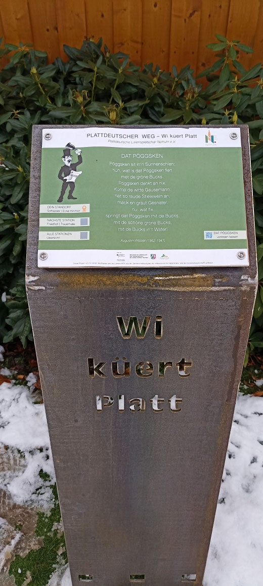 Plattdeutscher Weg mit Infotafeln auf plattdeutsch - LEADER Region ...
