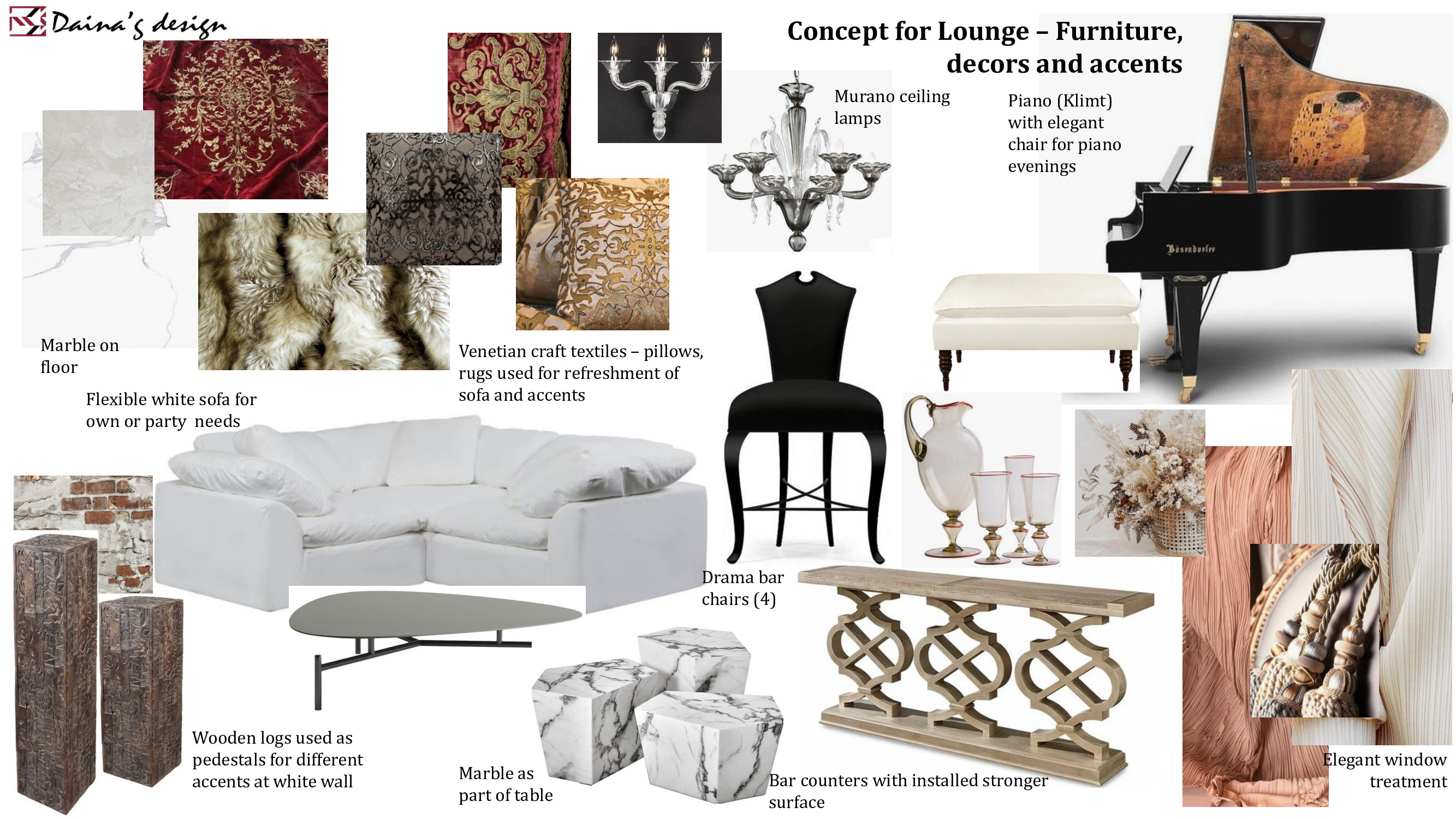 My Concept Boards for Private and Public Spaces - daina saktina design