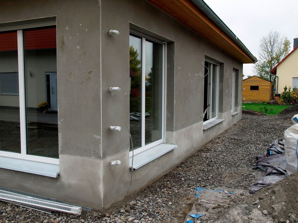 Innenputz und Grundputz außen sind fertig (++) - Annes Lumdaphilharmonie