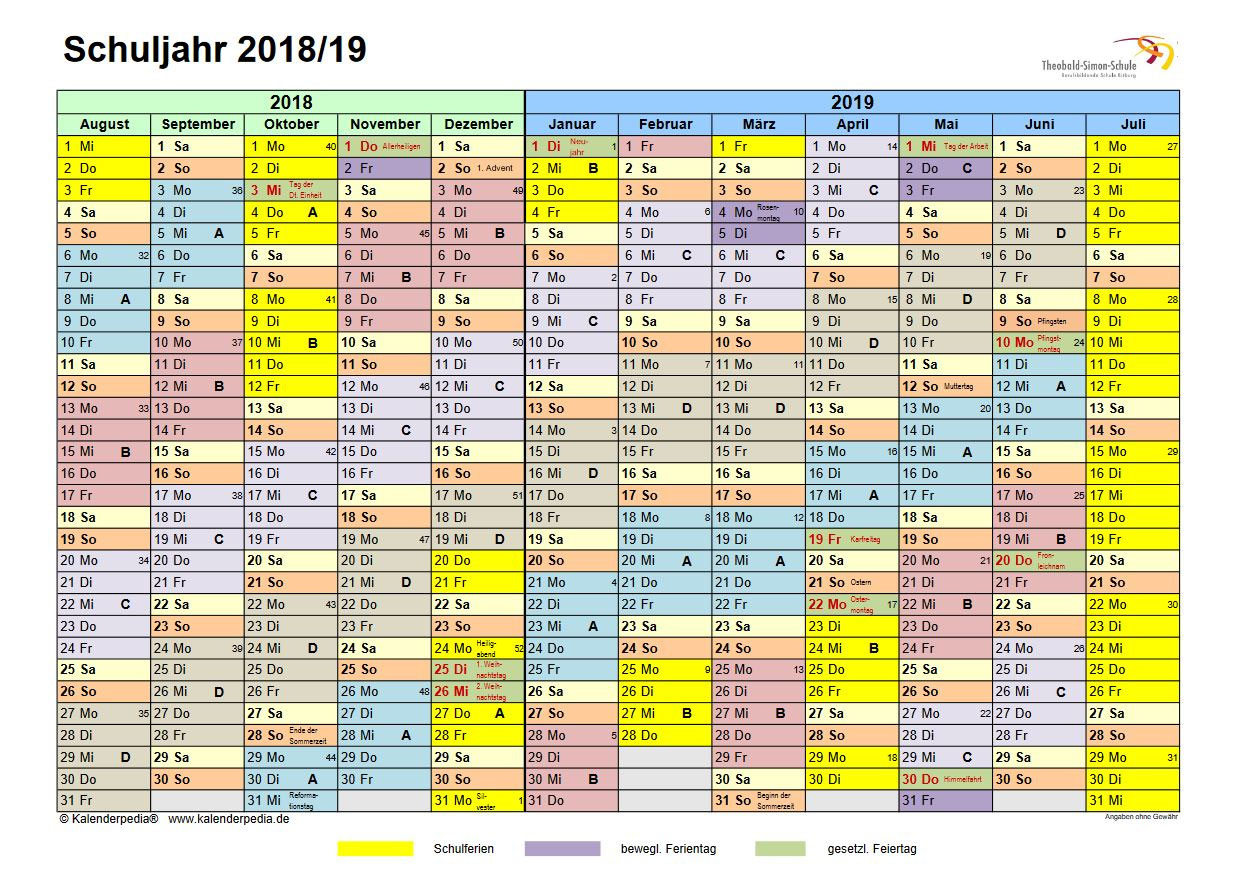 Kalender mit Wocheneinteilung (ABCD-Wochen) - tssbbs5bitburgs Webseite!