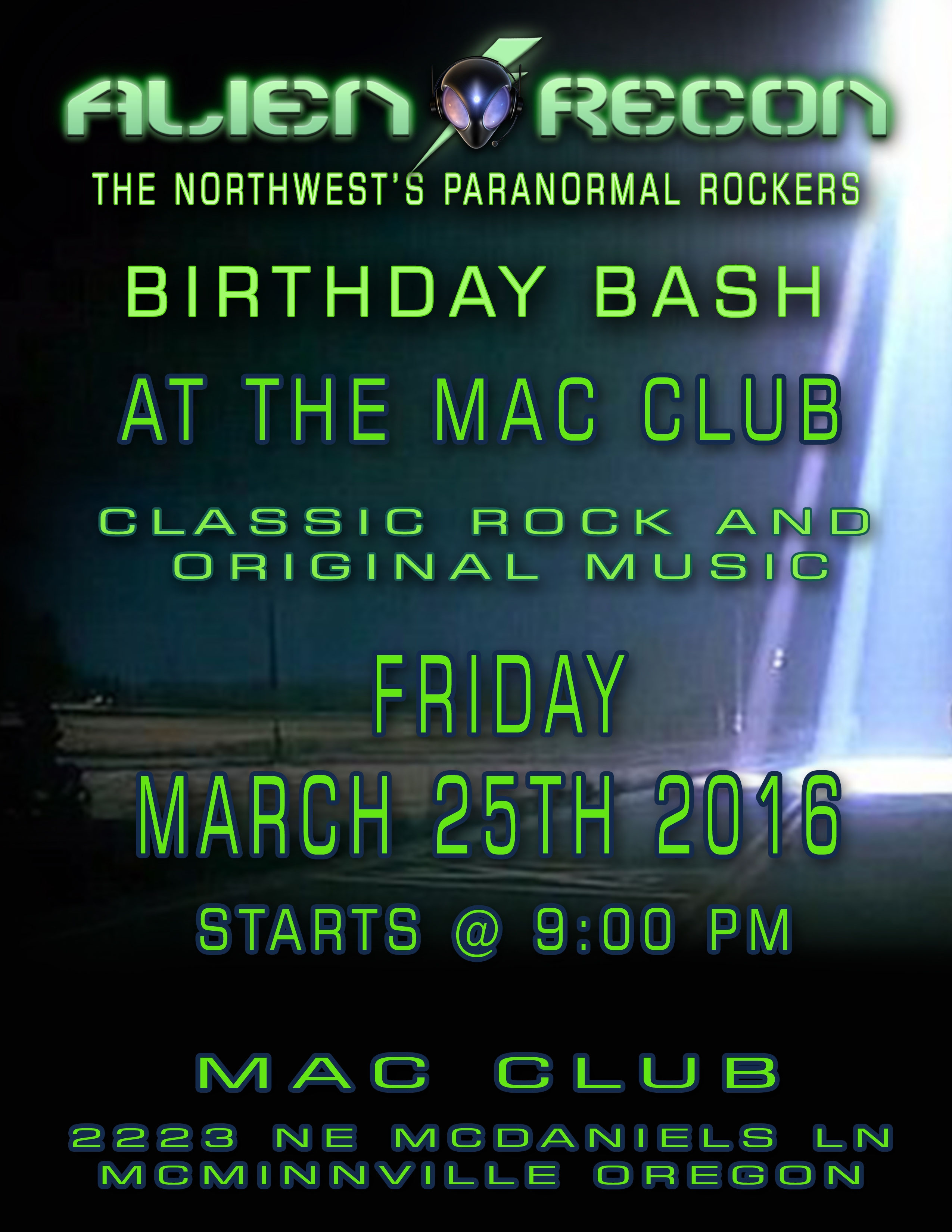 FLYERS PAST & PRESENT - ALIEN RECON (Official Band Site!)