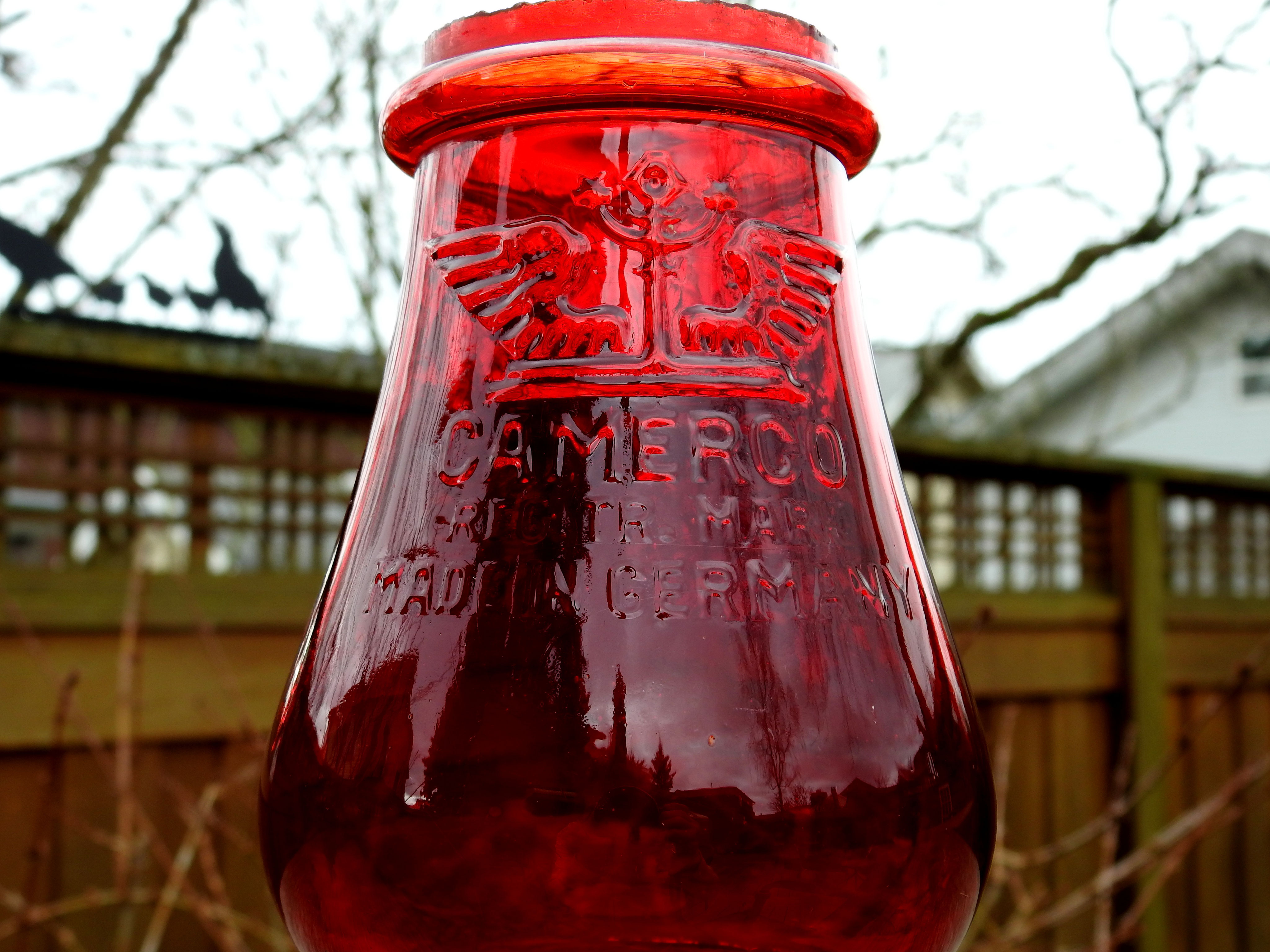 CAMERCO RED EMBOSSED GLOBE - The Loveland Lantern Collection