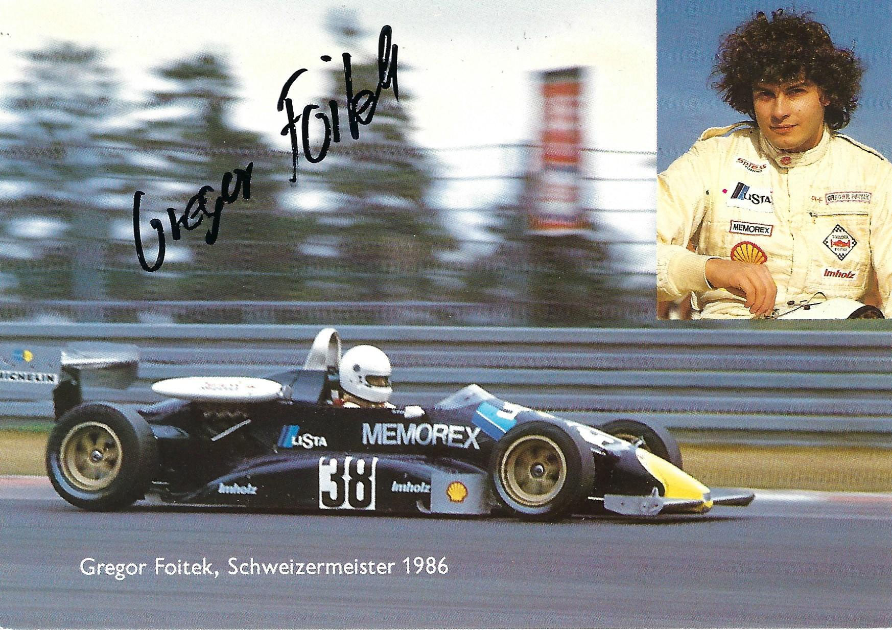 Gregor foitek, Schweizer rennfahrer - motorsport-autogrammes Webseite!