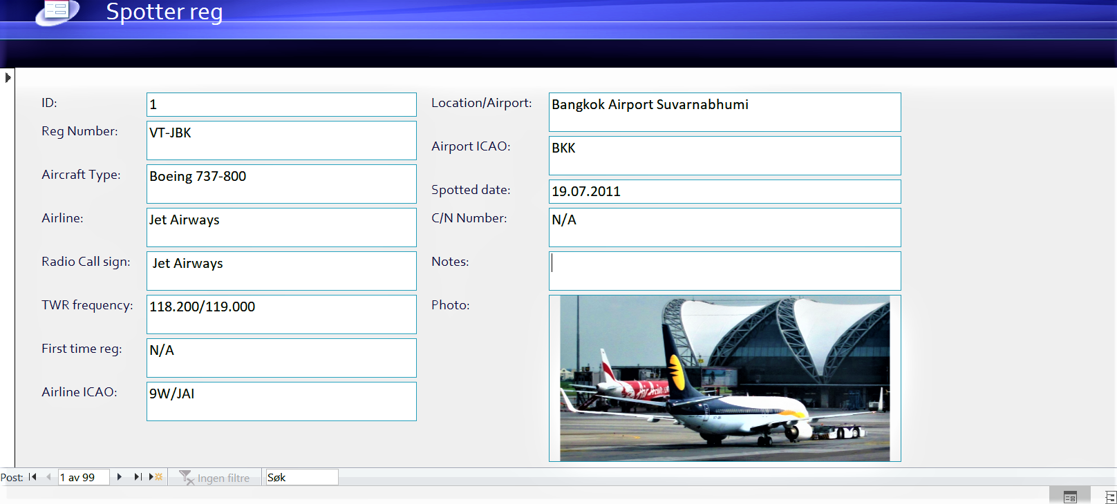 Spotter logs and forms - aviationspottergroup