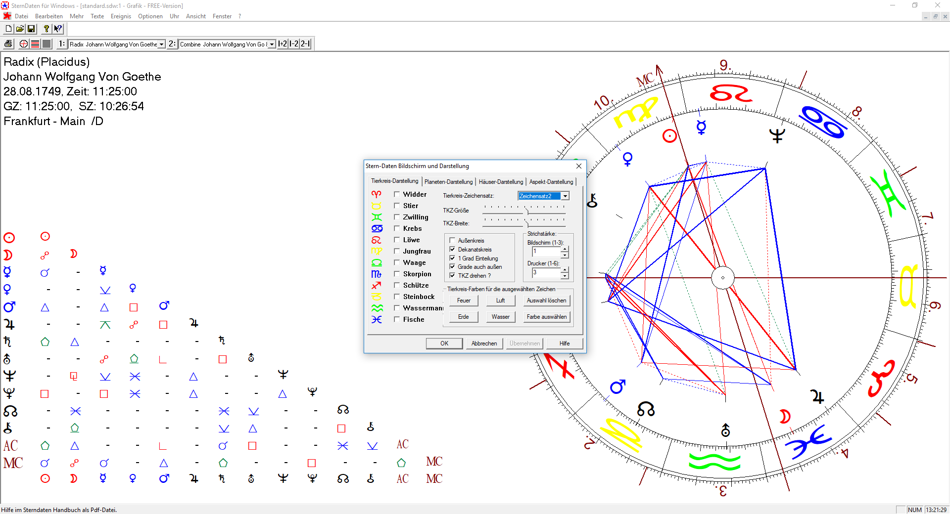 STERNDATEN Free - Astrologie Programme