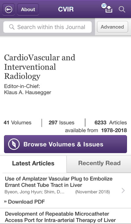 CVIR App - CVIR - Official journal of CIRSE on interventional radiology