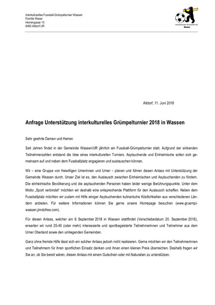 Sponsoring Brief - gruempi-wassens Webseite!