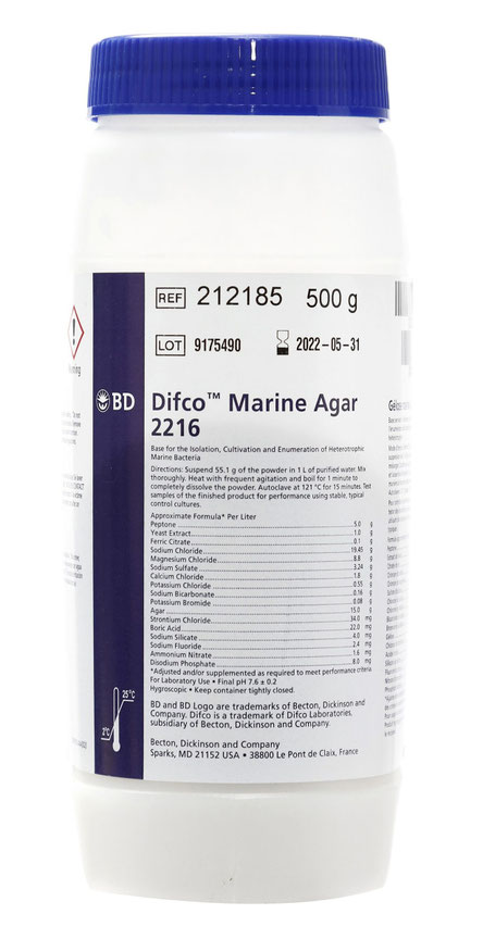 212185 BD Difco™ Agar Marino, 500 g - PROQUISUR- Material de ...