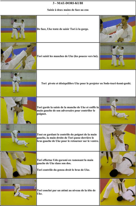 3 - MAE-DORI-KUBI (Saisie à deux mains de face au cou) - judo club de blain