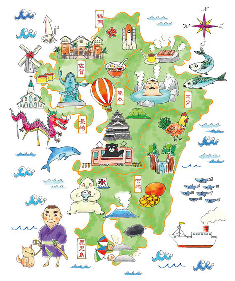 地図作成の種類:水彩地図 ワークスプレス株式会社