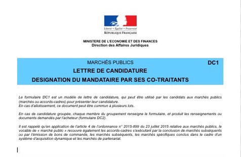 Formulaire DC1 - Agence AGUINALIN