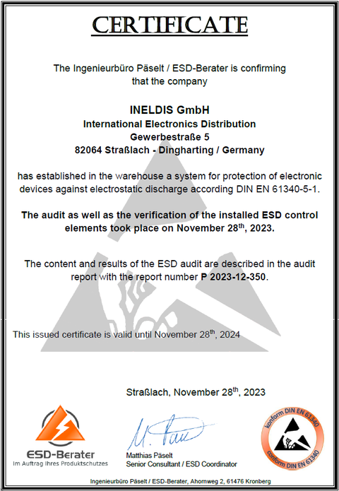 ESD-certified - International Electronics Distribution München