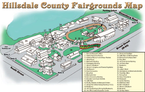 Map of the Fairgrounds - Website of hillsdalecountyfair!