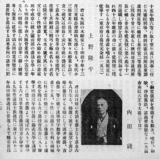 小禽の木彫 上野玉水の経歴 Biography of Ueno Gyokusui, known 小禽の木彫 上野玉水の経歴 Biography of Ueno Gyokusui, known