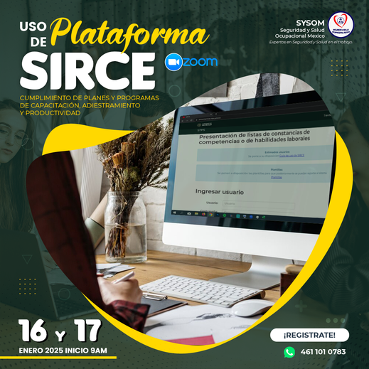 Curso ZOOM "Manejo de la Plataforma SIRCE" - Seguridad y Salud Ocupacional Mexico