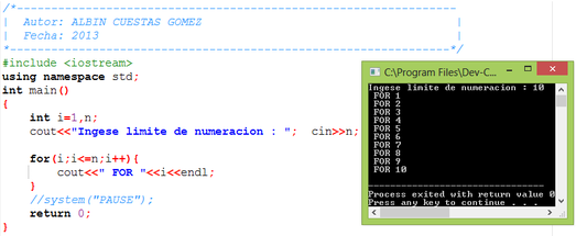 BUCLES EN C/C++ - ALBIN CUESTAS GOMEZ