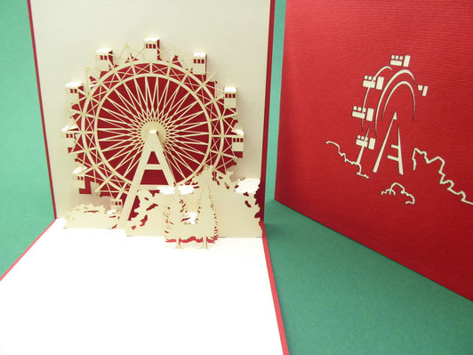 Carte kirigami Grande roue en pop-up - Mam'zelle Pop-Up