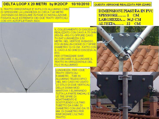 DELTA LOOP 20 metri realizzata per IZ2NRD Alfredo - ik2ocps JimdoPage!