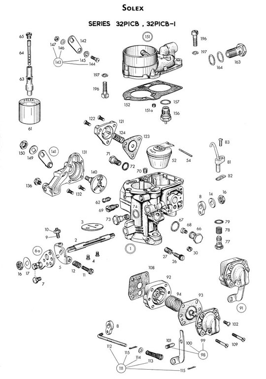 Oettinger OKRASA Zweivergaseranlage mit Solex 32/34 PICB Vergaser - Zweivergaser-Register