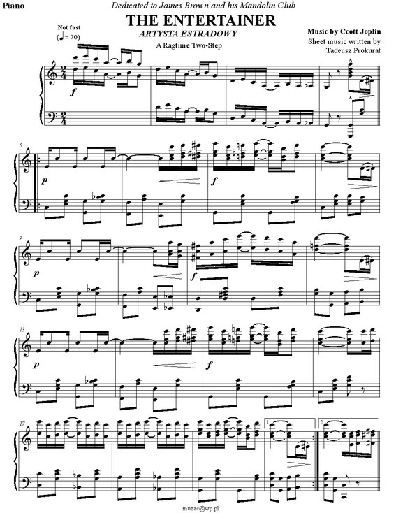 - The Entertainer - Scott Joplin - Strona internetowa muzyktedi!