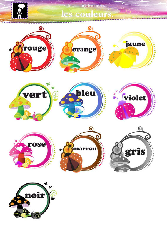 Lecture des noms de couleurs - Fiches de prep (cycle1-cycle 2-ULIS-Rased)