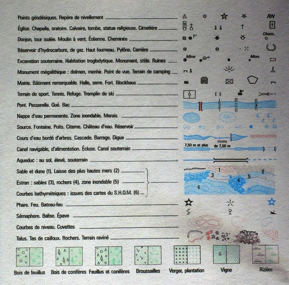 Légende de carte TOP 25 - caminaires
