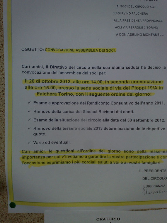 CIRCOLO ACLI LUIGI GERVINO Via dei Pioppi 19/A 10156 Torino - falcheras ...