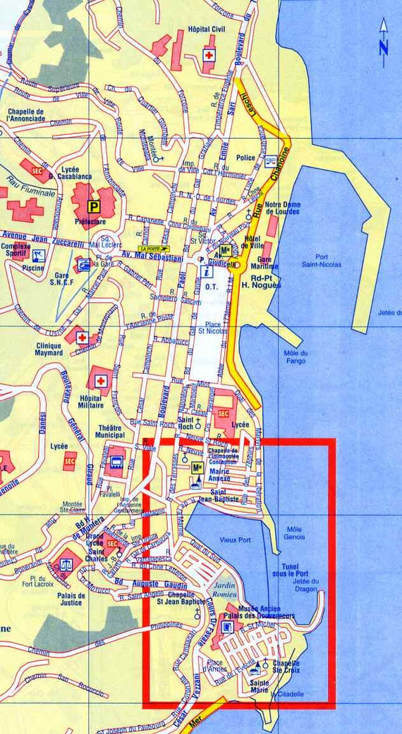 Plan de Bastia - Corse ile de beaute