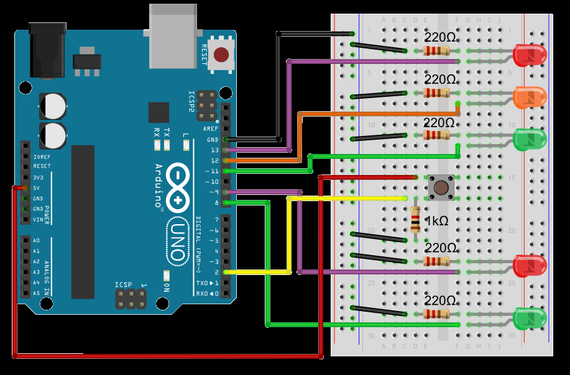 Créer un Feu Tricolore (1 feu) avec un feu pour piétons - Ardwinner