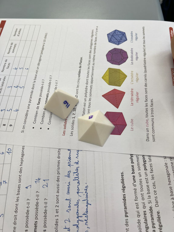 Découverte des polyèdres - Mon classeur de maths