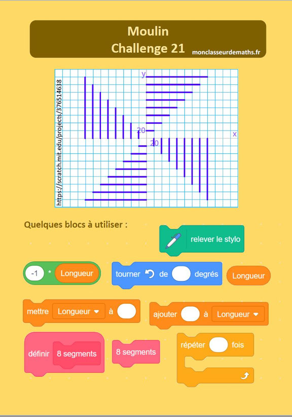 Challenges de dessin sur Scratch - Mon classeur de maths