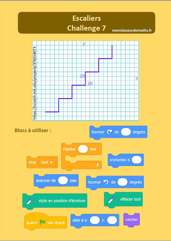 Challenges de dessin sur Scratch - Mon classeur de maths