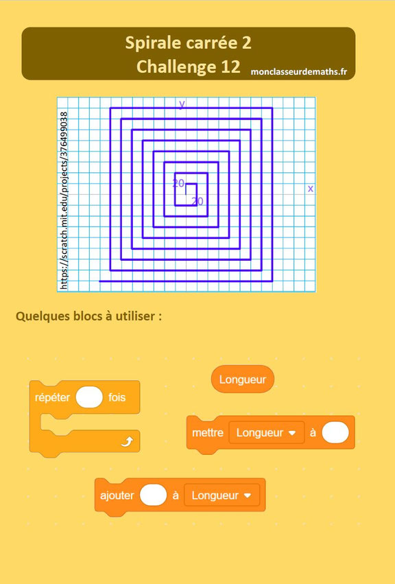 Challenges de dessin sur Scratch - Mon classeur de maths