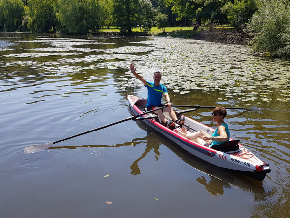 ROWonAIR®: aufblasbares SUP rudern, Skiff, Sport-Ruderboot testen ...
