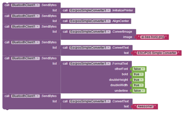 ESC/POS Simple Converter - App Inventor Daniel