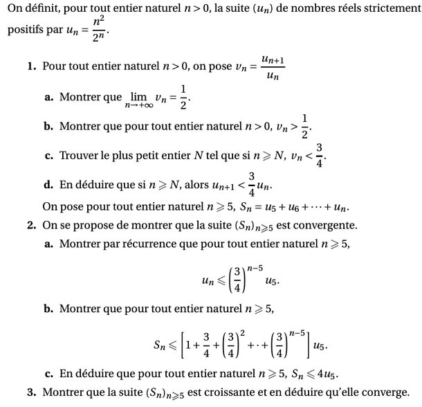 Exercices suites - Les Maths en Terminale S